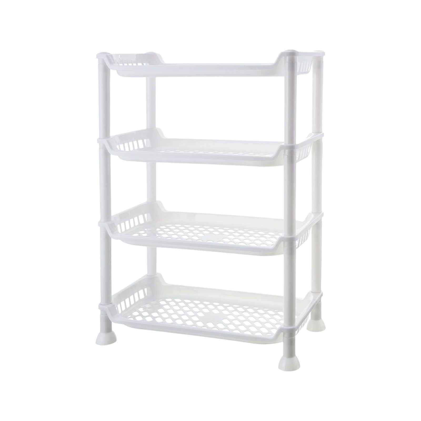 Bathroom Storage Organizers, 4-Layer Plastic Storage Rack, Drainage ...