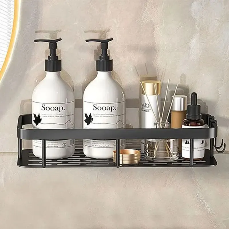 Bathroom Storage Rack, Bathroom Shelves, No-Drill Wall Mount Corner ...
