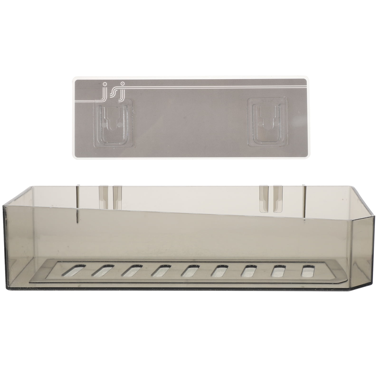 Wall Mounted Storage Rack No Drilling ABS Black Bathroom Shelf for ...