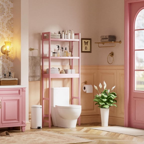 Bathroom Storage Shelf, Bamboo Over-The-Toilet Organizer Rack ...