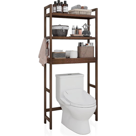 Bathroom Storage Shelf, Bamboo Over-The-Toilet Organizer Rack ...