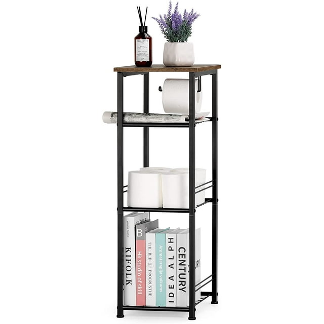 Bathroom Storage Shelf Freestanding 4 Tier Small Shelving Unit ...