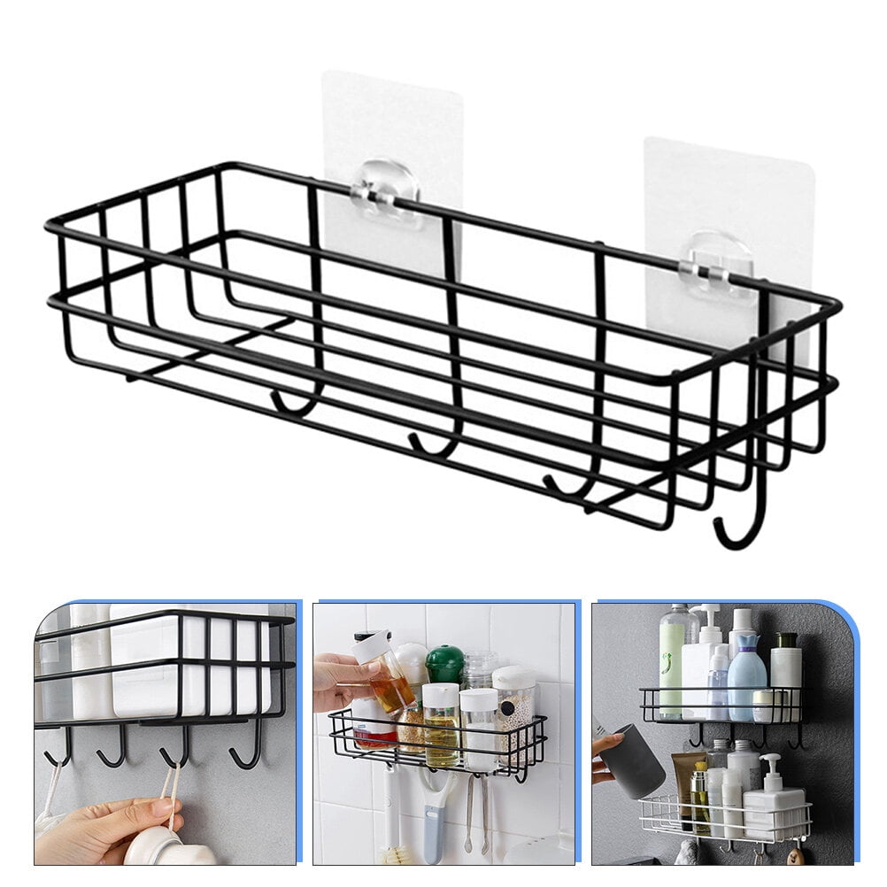 Bathroom Storage Shelf Wall-mount Shower Shelf Iron Hanging Stand No ...