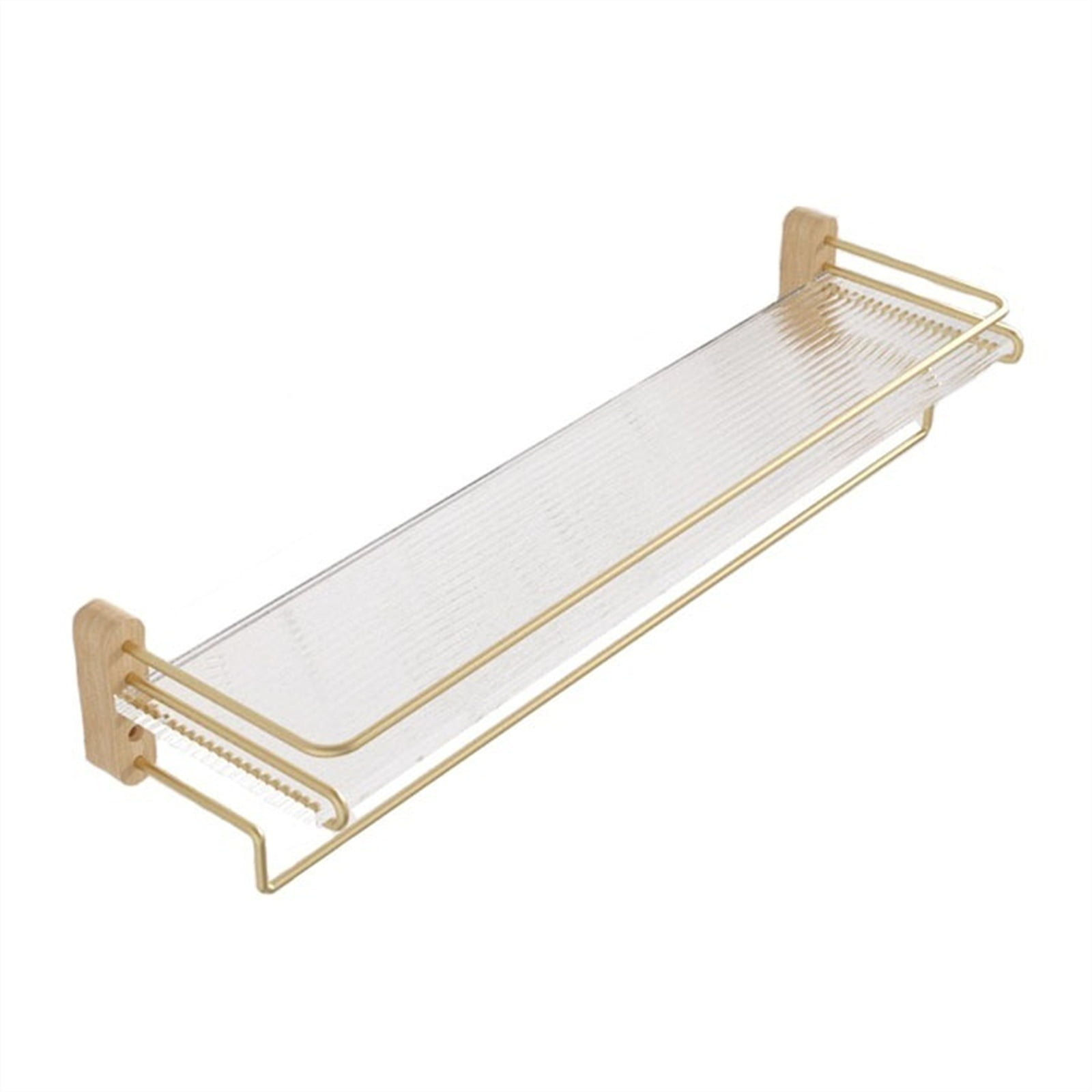 Bathroom Storage Shelves, Acrylic Shower Shelf with Towel Bar, No-drill ...