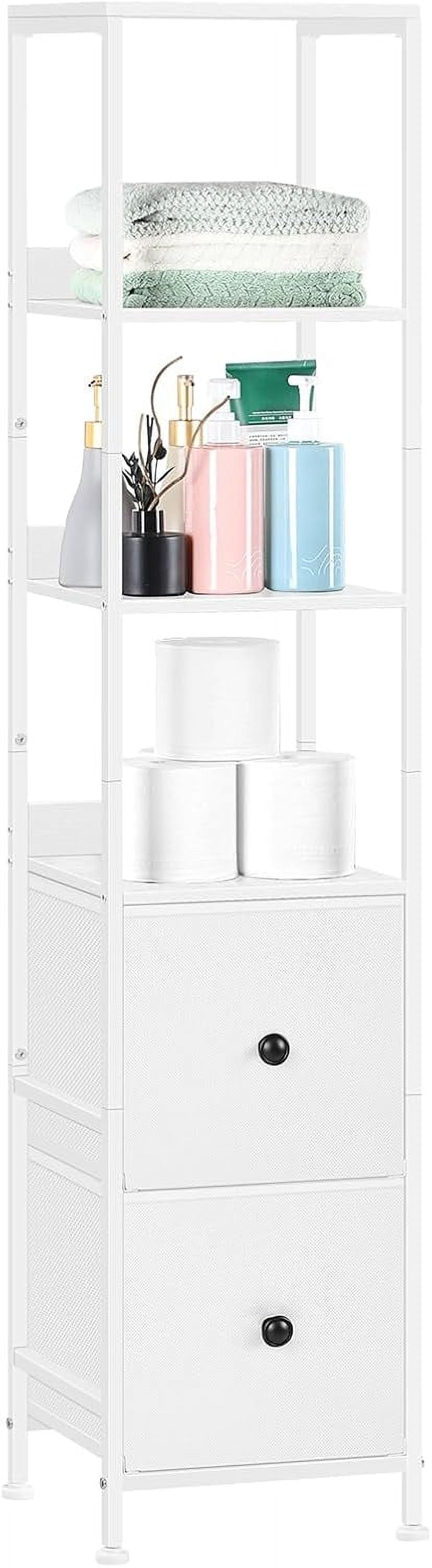 Bathroom Tall Cabinet, Skinny Floor Storage Cabinet, 5-Tier Corner ...