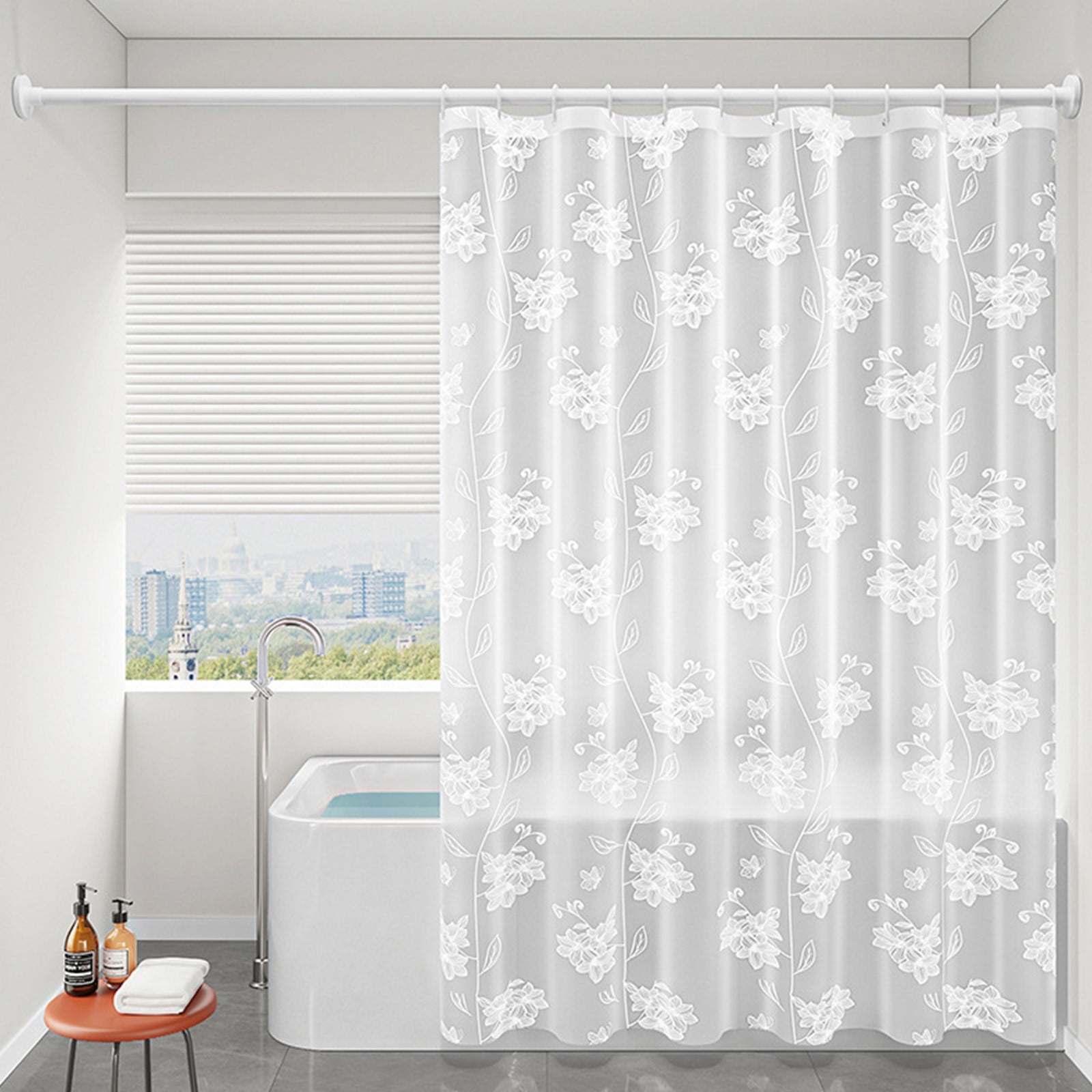 Bathroom Thickened Shower Curtain Waterproof Shower Curtain Rod Suit ...