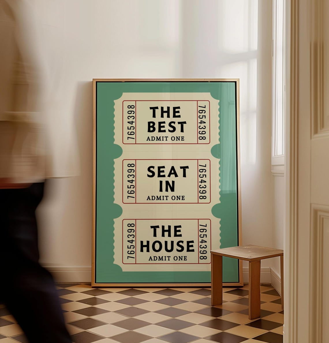 Bathroom Ticket Poster, Retro Restroom Wall Art, 12x18 UNFRAMED ...