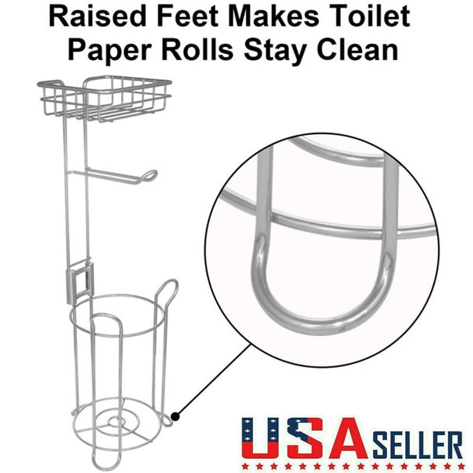 Slim Hold Chrome Bathroom Tissue Paper Roll Stand - Small Space Storage ...