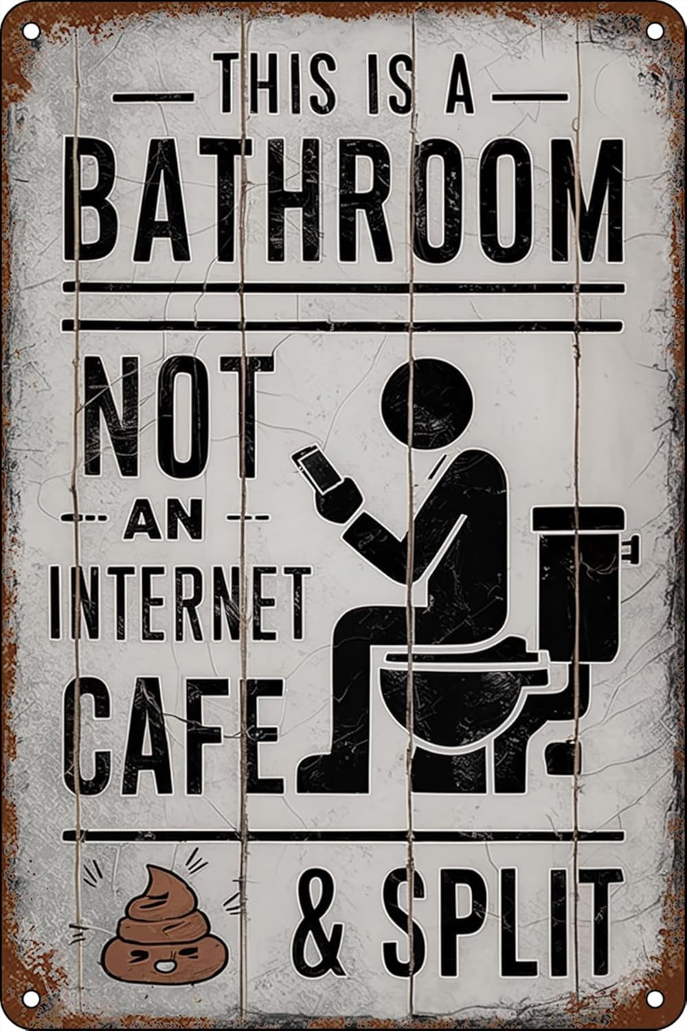 Bathroom Toilet Decor Funny Sarcastic Vintage Metal Tin Sign This Is a ...