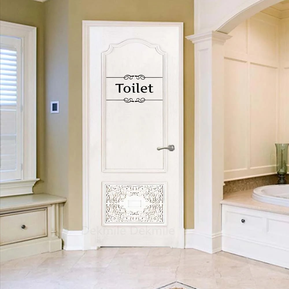 Bathroom Toilet Door Sticker Waterproof Self Adhesive Removable ...