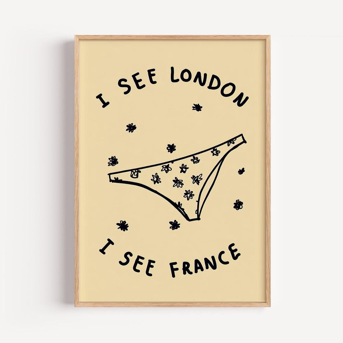 Bathroom Toilet I See London France Humorous Text Sign, Unframed Canvas ...