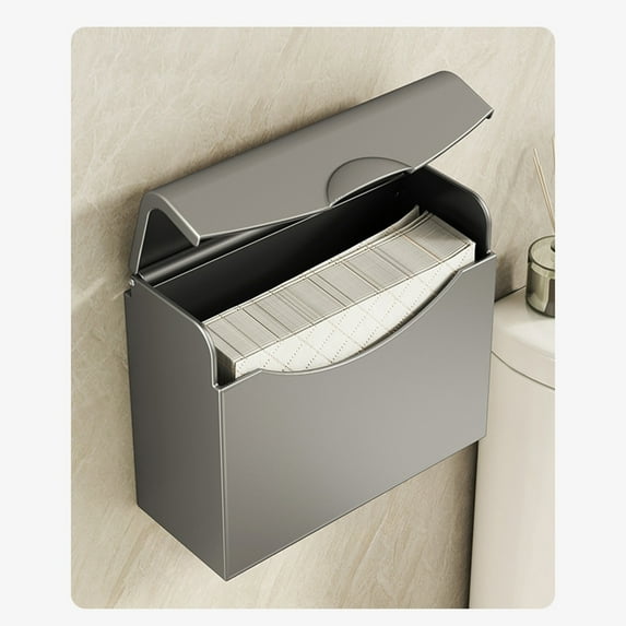Bathroom Toilet Paper Box 1Pcs Grey Aluminum Alloy Toilet Tissue Box ...