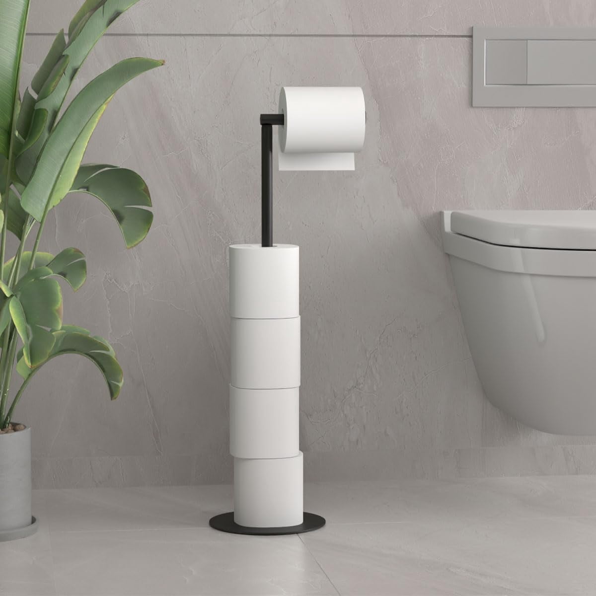 Bathroom Toilet Paper Holder Stand Modern Tissue Roll Stainless Steel ...