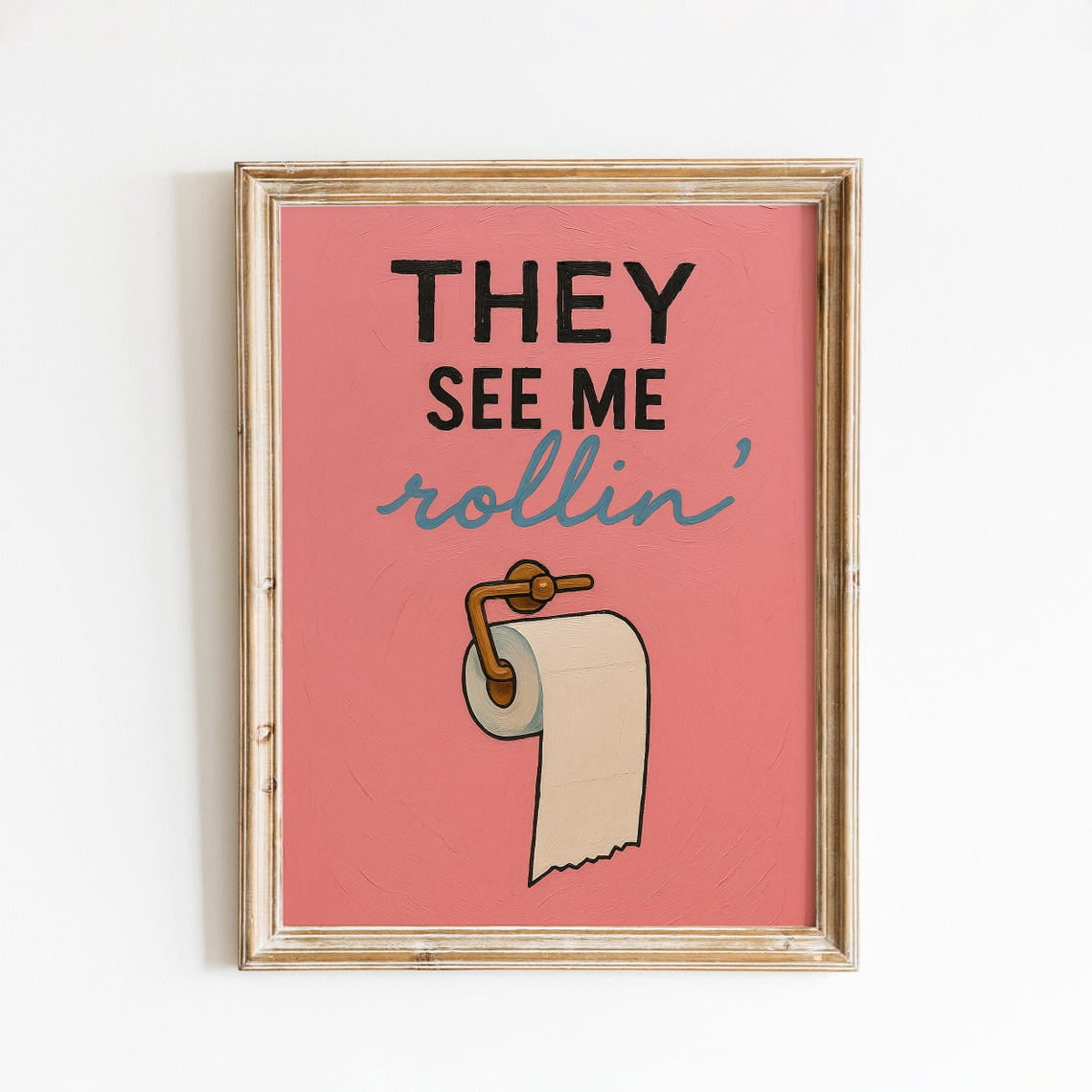 Bathroom Toilet Paper Poster Modern Minimal Wall Art Unframed Paper ...