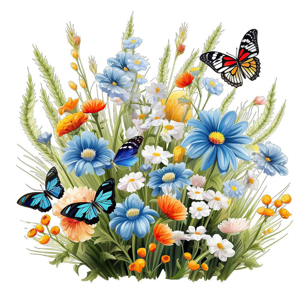 Bathroom Toilet Seat Sticker Butterfly Flower Grass Self-Adhesive ...