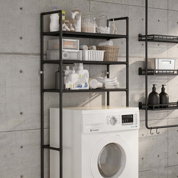 Bathroom Toilet Shelf & Washing Machine Storage Unit, Adjustable Over ...