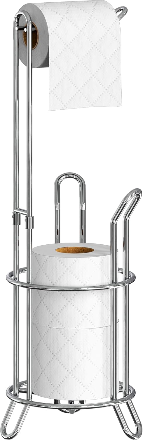 Bathroom Toilet Tissue Paper Roll Storage Holder Stand, Chrome ...