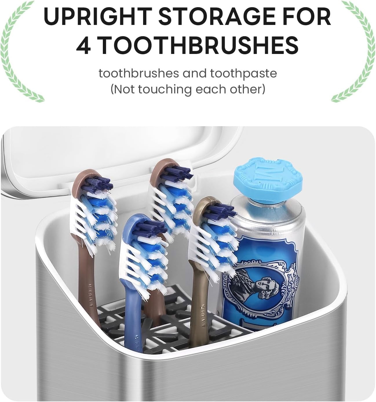 Bathroom Toothbrush Holder with Cover – 5-Slot Detachable Counter ...