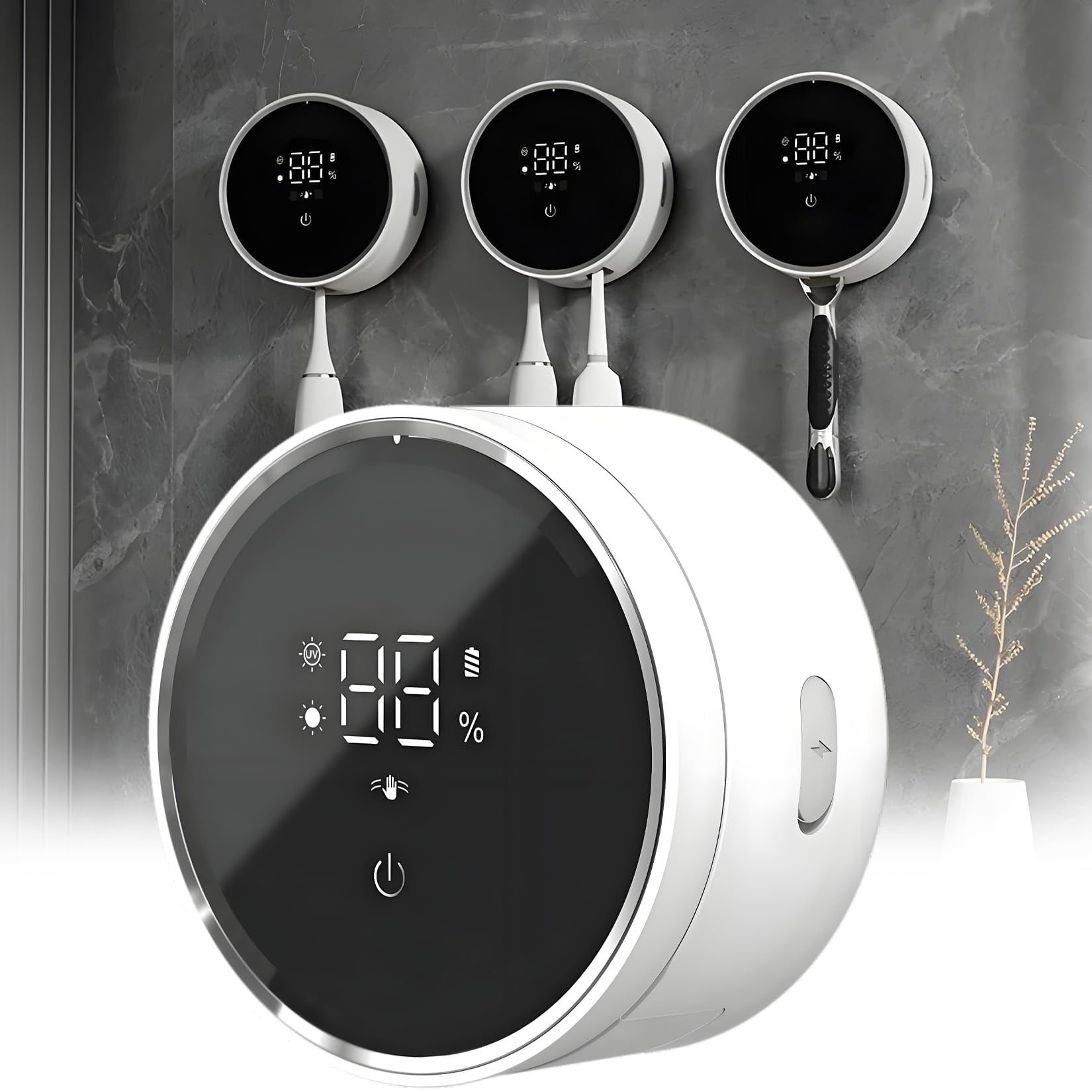 Bathroom Toothbrush Holders Cleaner & Dryer - ZEZHOU Wall Mounted Tooth ...