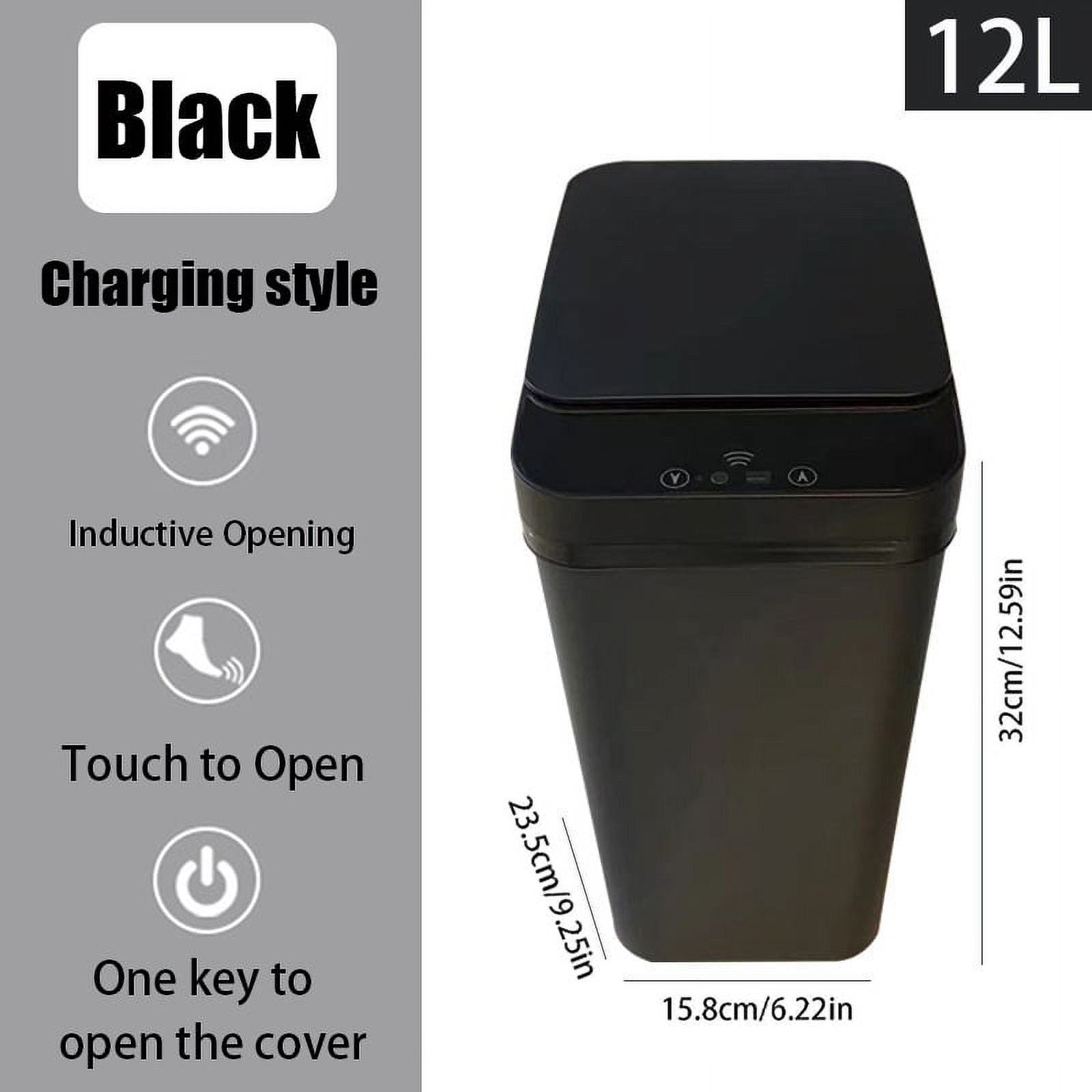 Bathroom Touchless Trash,12L Motion Sensor-Activated Trash Can with Lid ...
