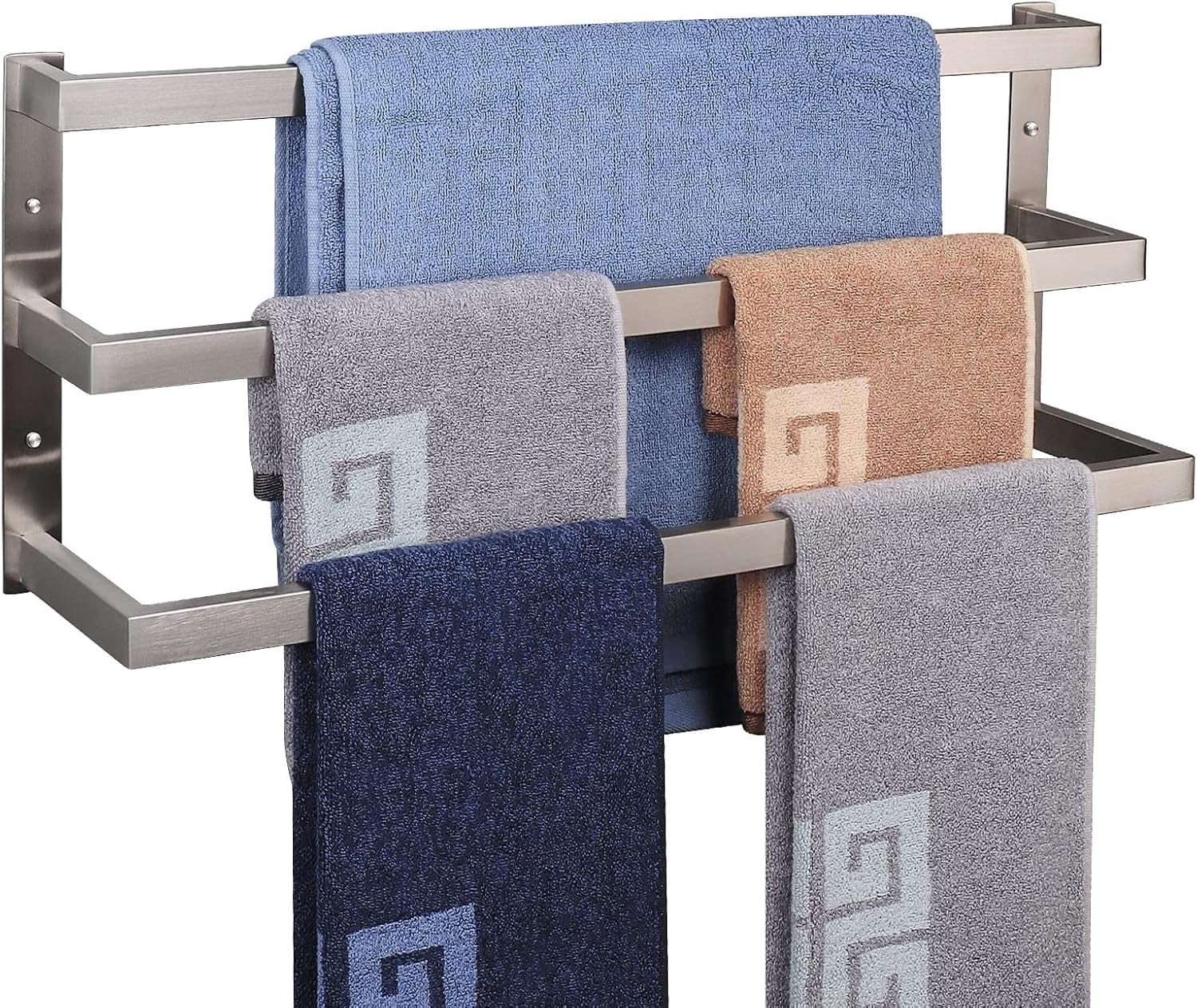 Bathroom Towel Bar, Towel Rod Holder, Square Shelf Rack Hanging Towel ...