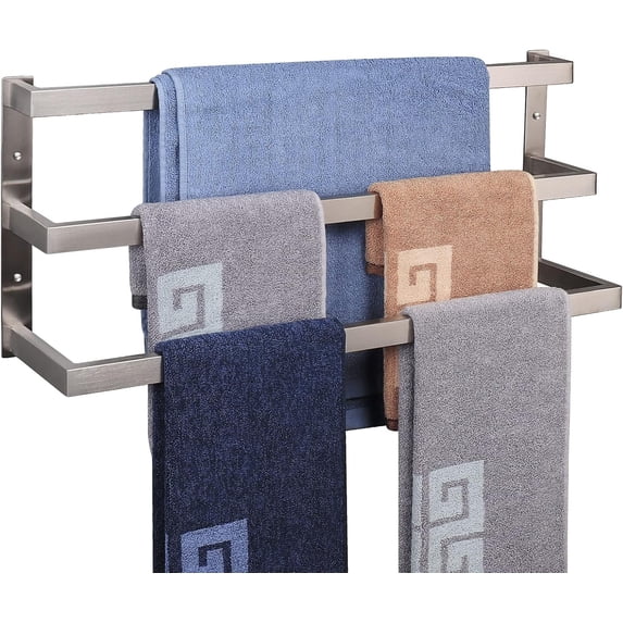 Bathroom Towel Bar, Towel Rod Holder, Square Shelf Rack Hanging Towel ...