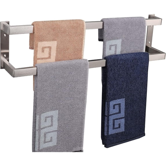 Bathroom Towel Bar, Towel Rod Holder, Square Shelf Rack Towel for Bath ...