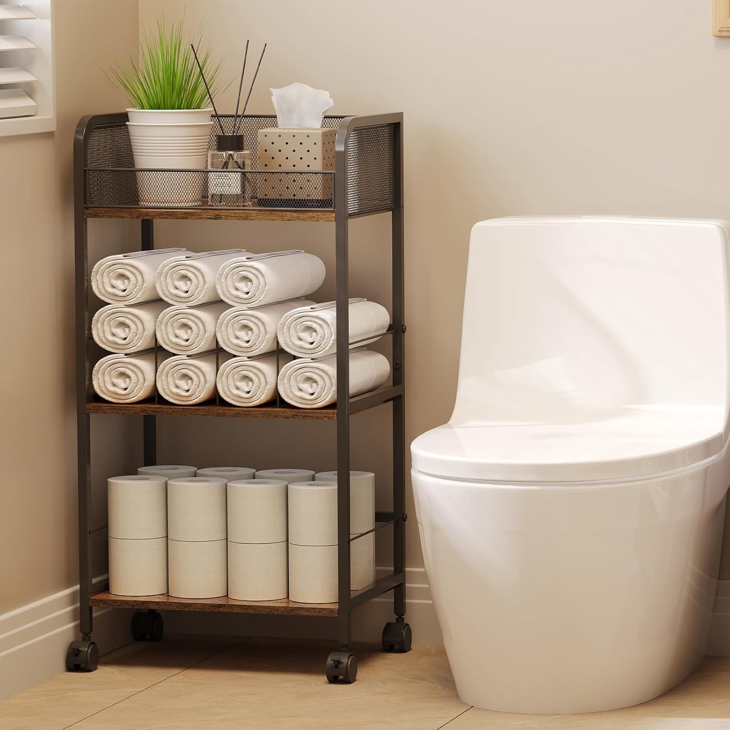 Bathroom Towel Rack Free Standing, Bathroom Organizers and Storage Cart ...