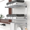 Bathroom Towel Rack with Shelf and Towel Bar, 2-Tier Expandable (16.9 ...
