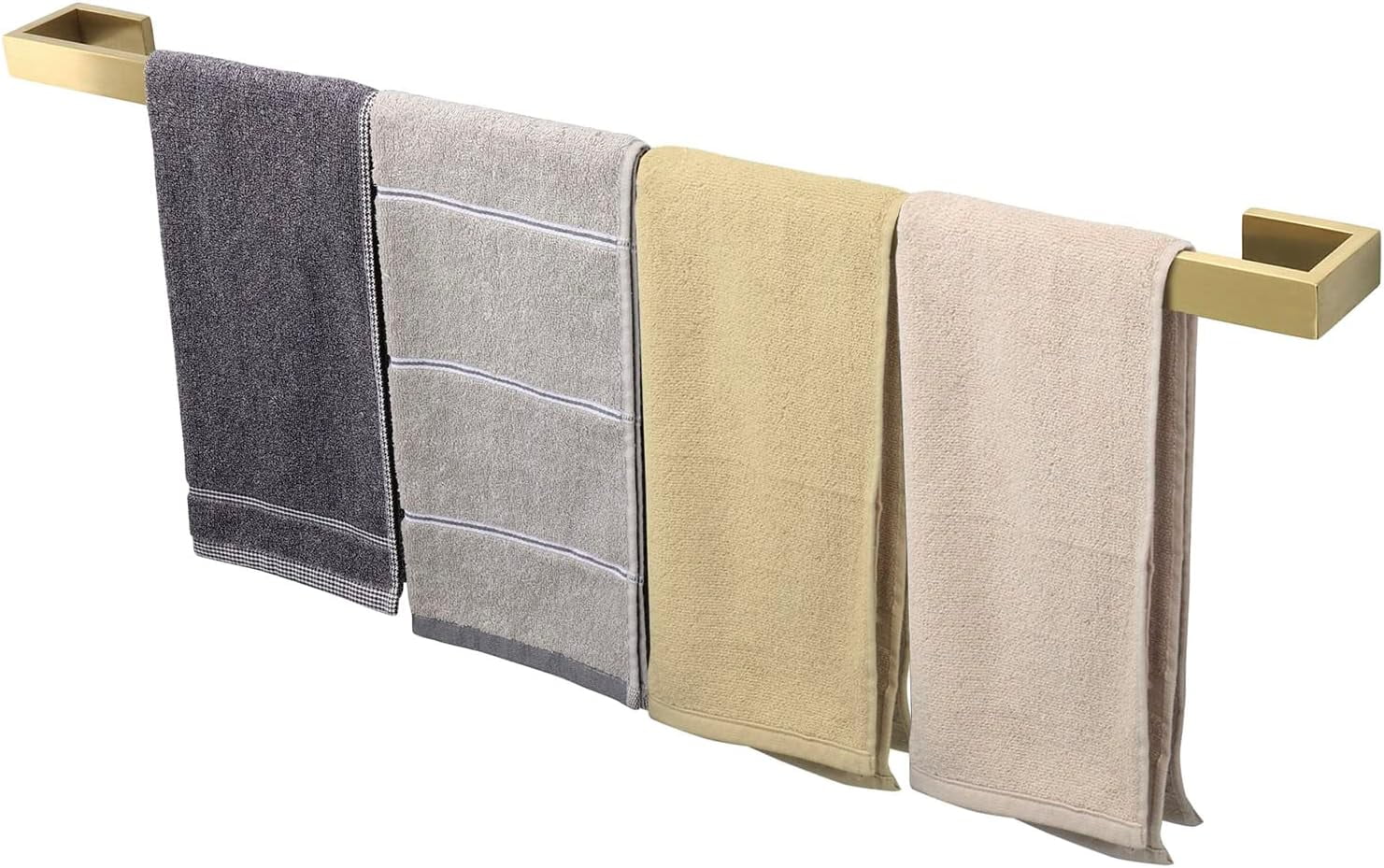 Bathroom Towel Rack - Square Base Thicken SUS304 Stainless Steel Towel ...