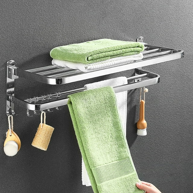 Bathroom Towel Rack with Towel Bar Holder 23.6in Towel Shelf Bathroom ...