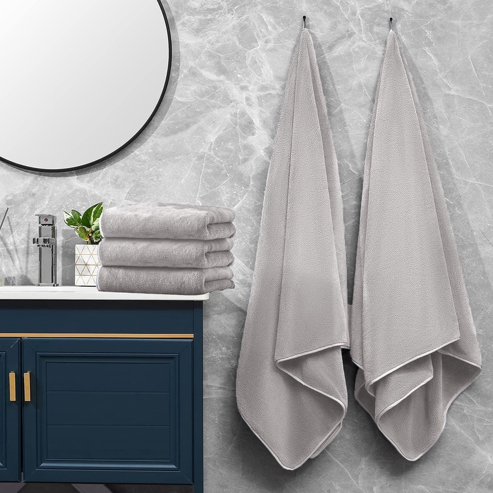 Bathroom Towel Set, Soft Wash Face Towel, 100% Cotton, Quick Drying ...