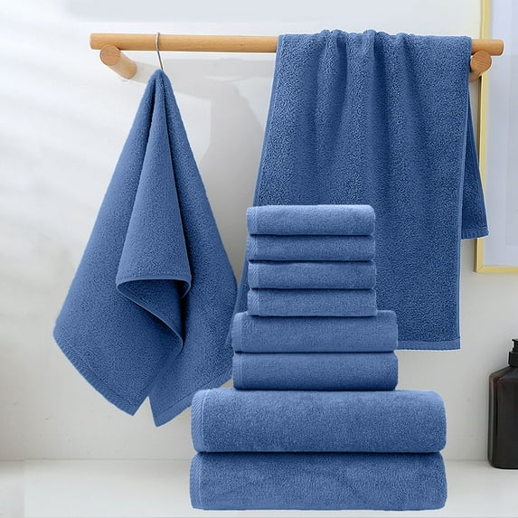 Bathroom Towel Set, Thick Soft Wash Face Towel, 100% Cotton, Quick Dry ...