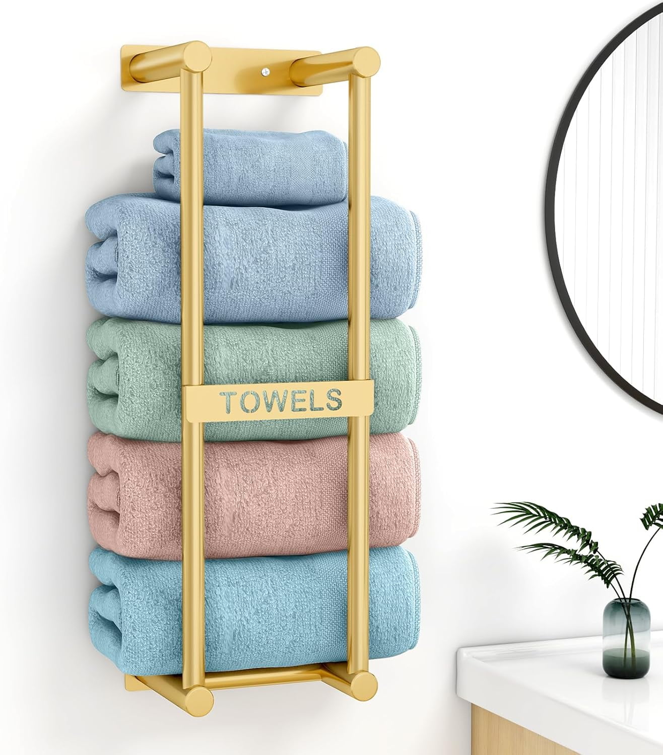 Bathroom Towel Storage Rack, Towel Racks for Bathroom Wall Mounted 30 ...