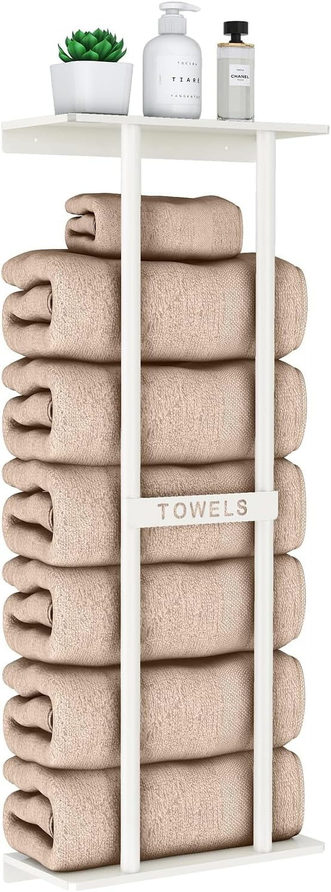 Wall Towel Rack for Rolled Towels, Towel Storage for Small Bathroom Can ...