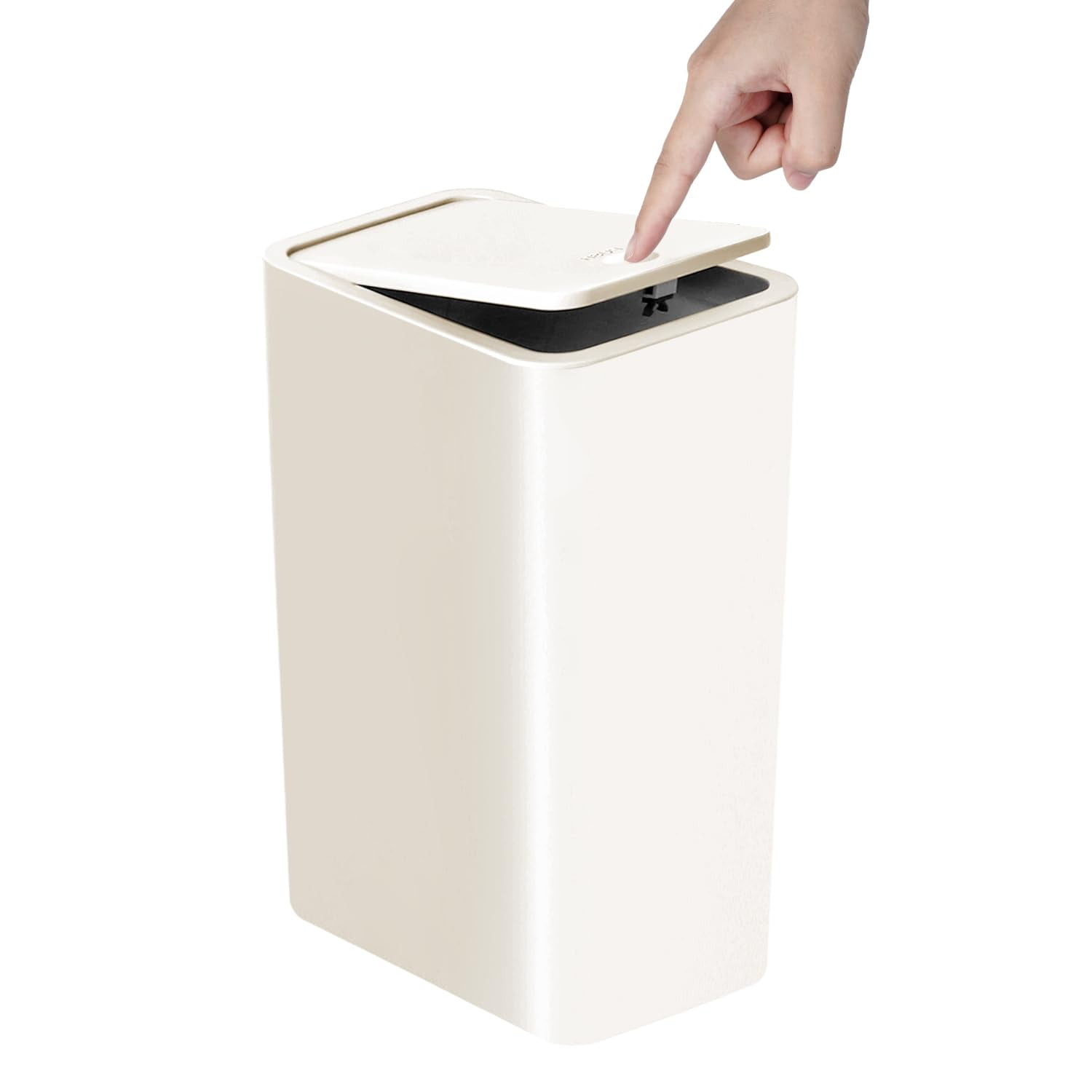 Bathroom Trash Can-10L Small Garbage Can with Press Top Lid for Toilet ...