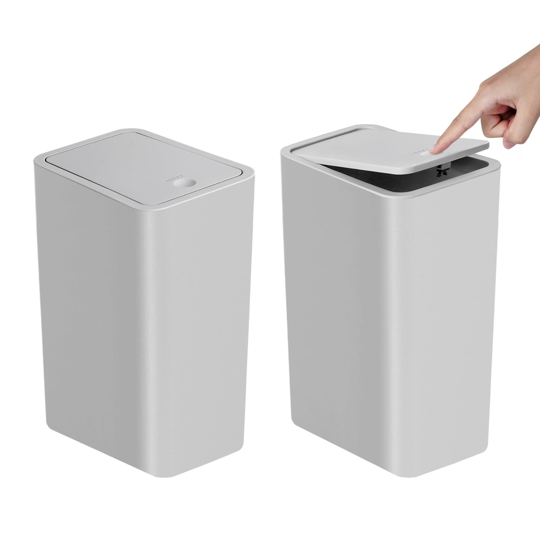 Bathroom Trash Can-10L Small Garbage Can with Press Top Lid for Toilet ...
