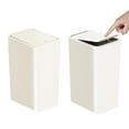 Bathroom Trash Can-10L Small Garbage Can with Press Top Lid for Toilet ...