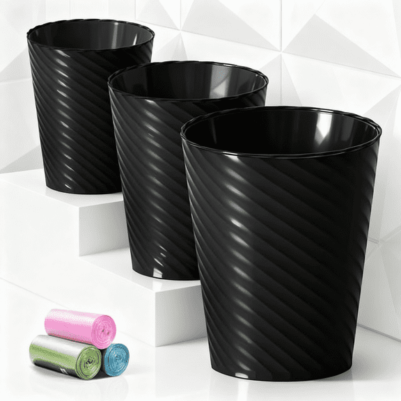 Bathroom Trash Can, 8 Pack 1.8 Gallons Small Trash Can with Trash Bags ...