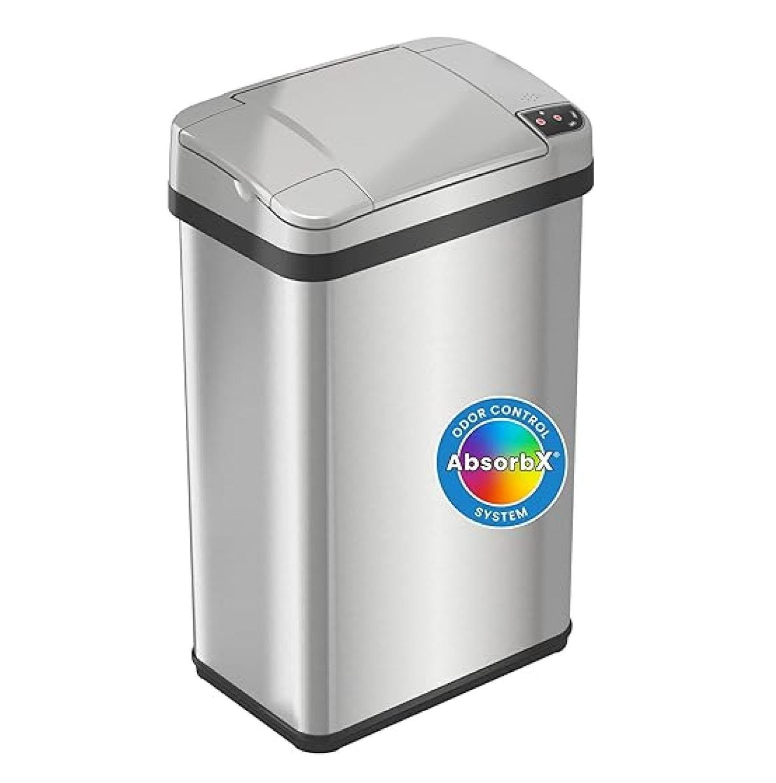 Bathroom Trash Can with AbsorbX Odor Filter and Lemon Fragrance, 15 ...