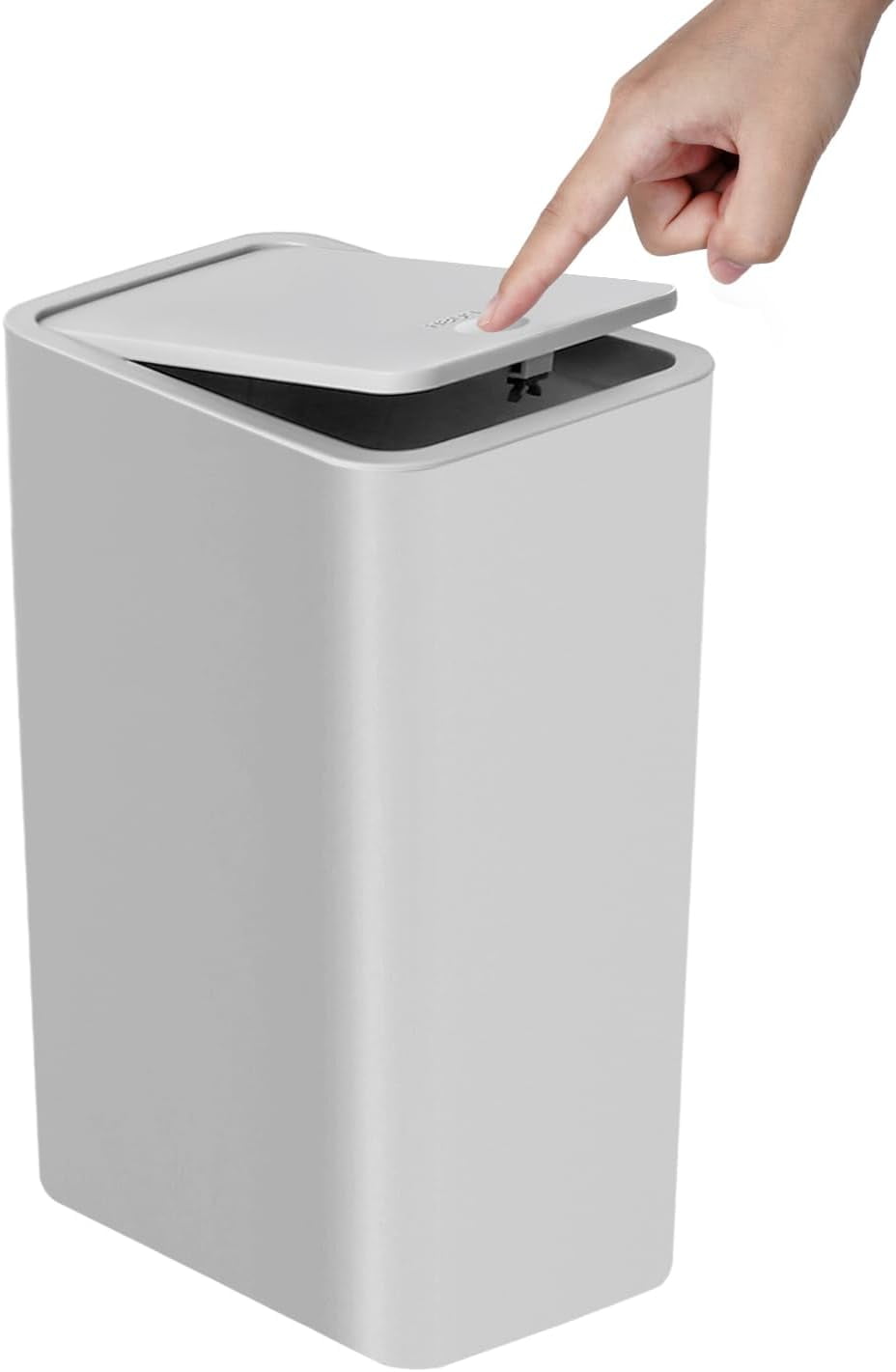 Bathroom Trash Can with Lid, 10 Liter/ 2.6 Gallon Slim Garbage Can ...