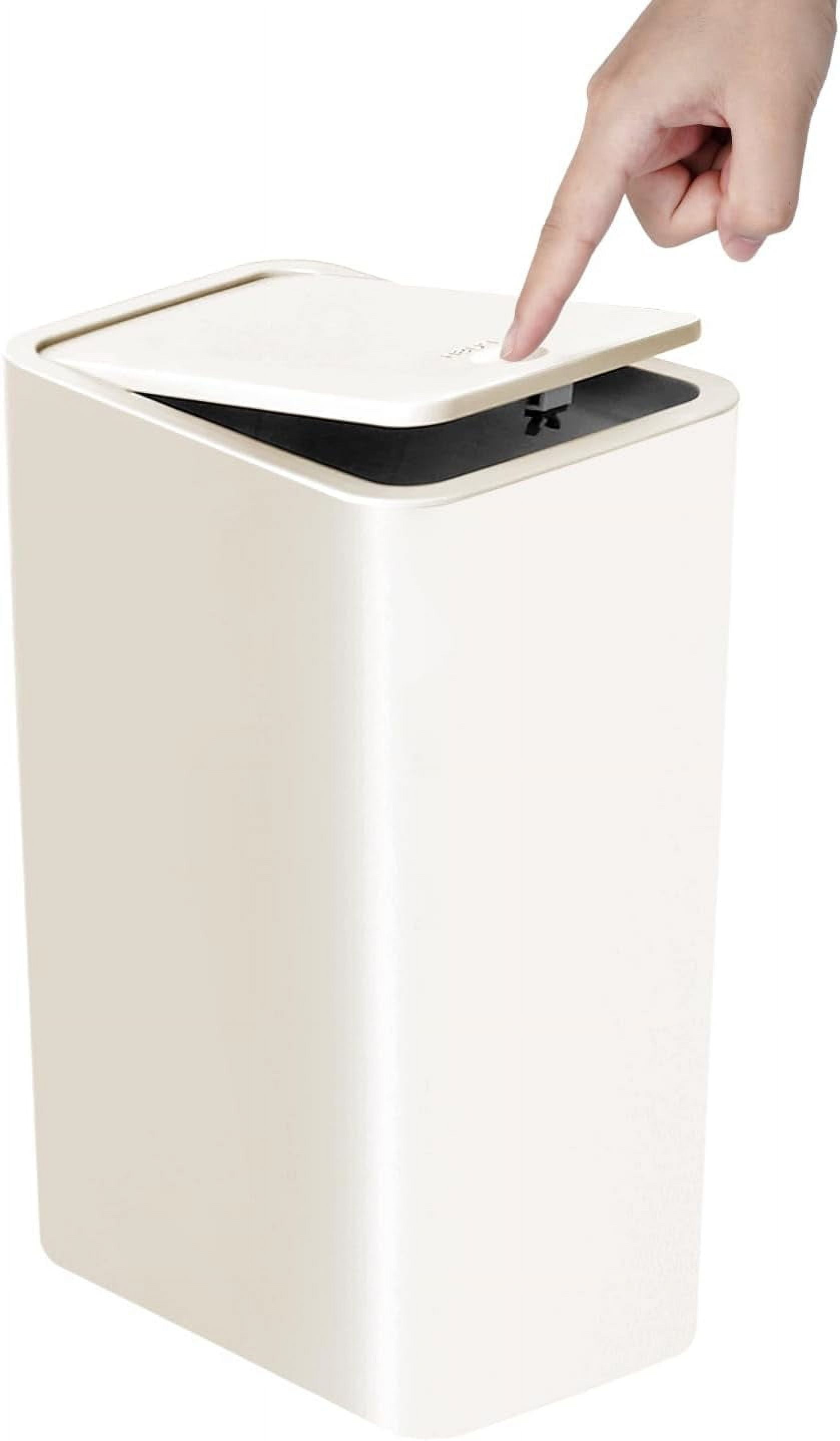 Bathroom Trash Can with Lid, 10 Liter/ 2.6 Gallon Slim Garbage Can ...