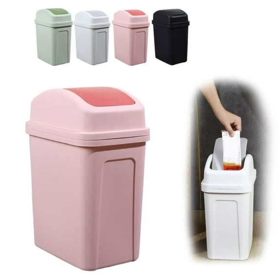 Bathroom Can with Lid, 10L, Garbage Can with Lid, Waste Basket, Bin ...