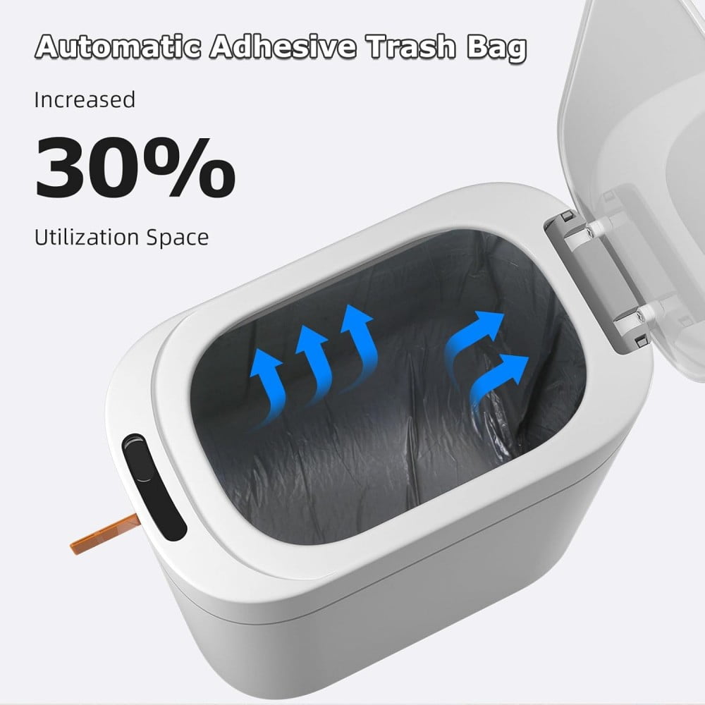 Bathroom Trash Can with Lid, 2.2 Gallon Automatic Touchless Motion ...