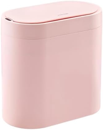 Bathroom Trash Can with Lid 2 Gallon Slim Motion Sensor Garbage Can ...