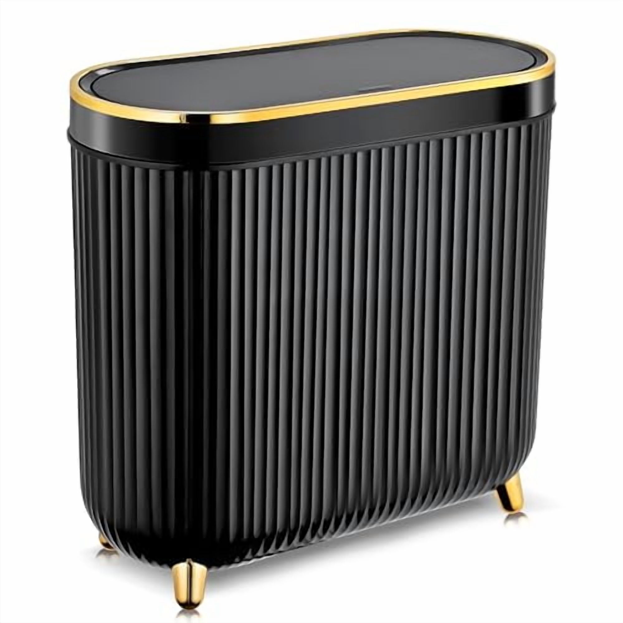 Bathroom Trash Can with Lid 3.1 Gallon Narrow Trash Can Small Plastic ...