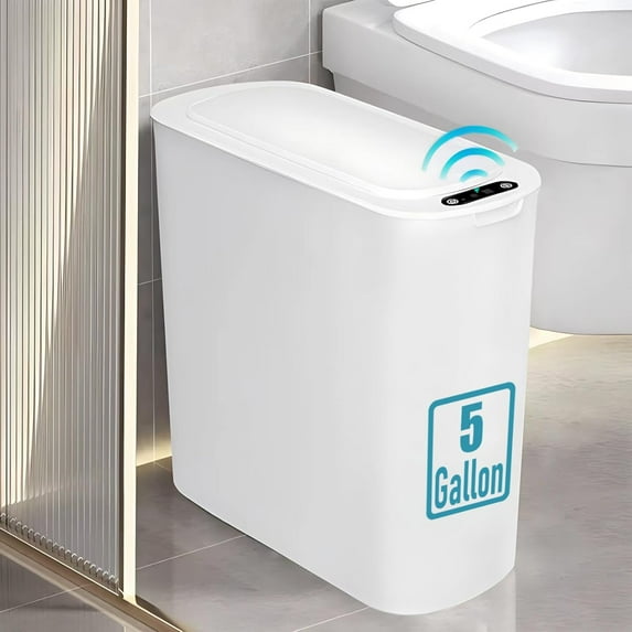 Bathroom Trash Can with Lid, 4 Gallon Motion Sensor Garbage Can ...