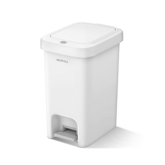 Bathroom Trash Can with Lid, Plastic Garbage Can with Legs, 4 Gallon ...