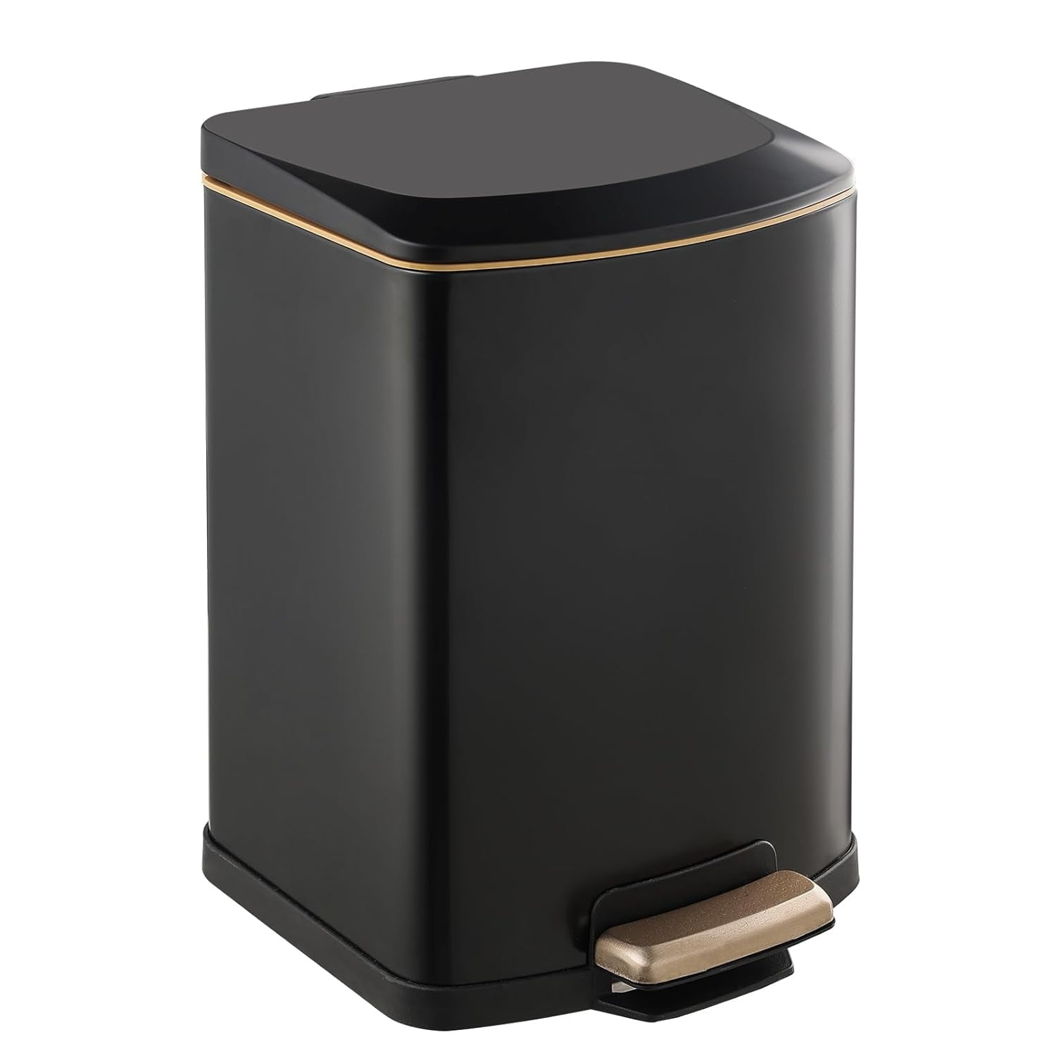 Bathroom Trash Can with Lid Soft Close 4 Gallon Small Kitchen Stainless ...