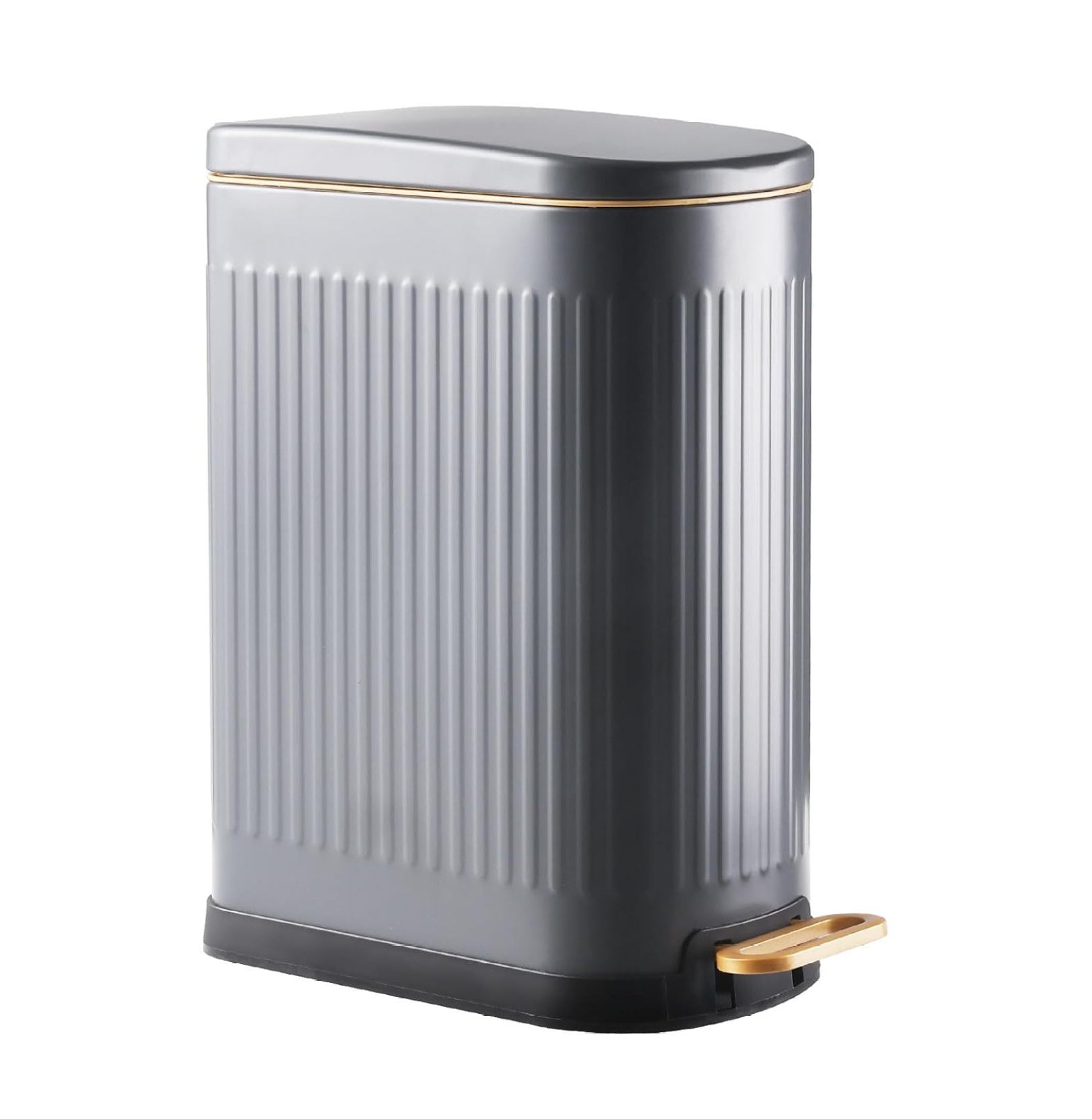 Bathroom Trash Can with Lid Soft Close Stainless Steel Garbage Can Step ...